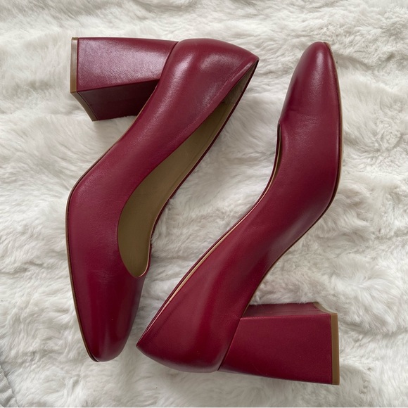 M. Gemi | Shoes | M Gemi The Eliana Block Heel Pumps Burgundy Leather ...